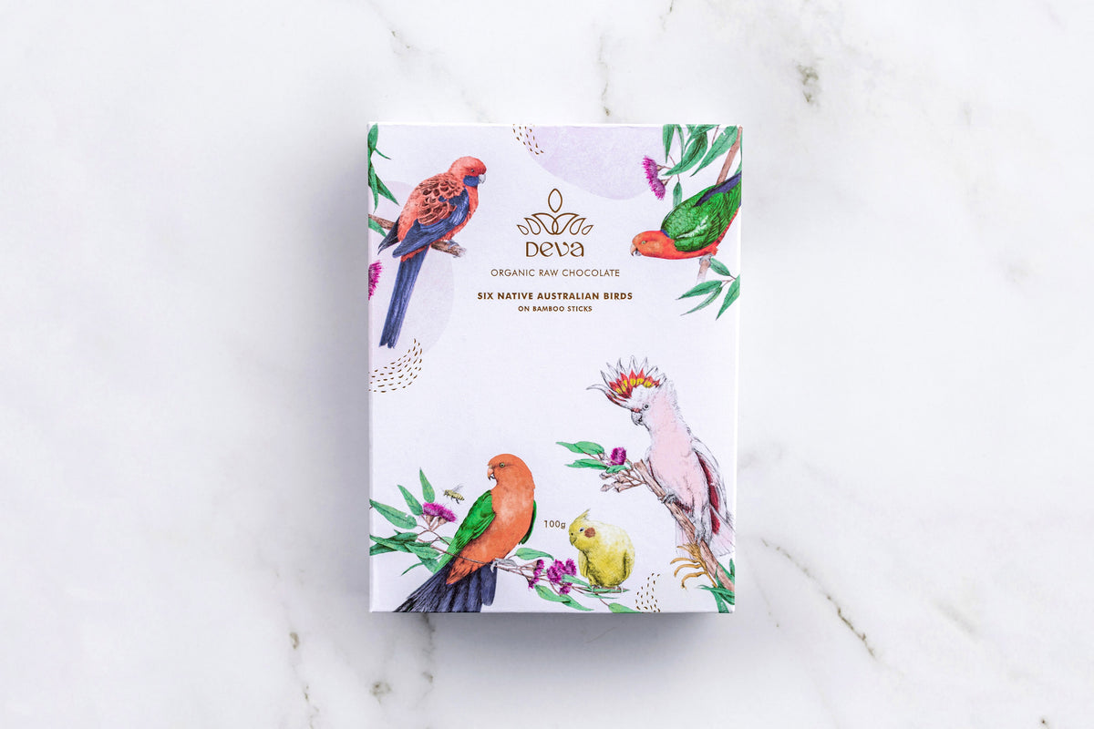 Pack of six native Australian bird chocolates - organic Australian ...